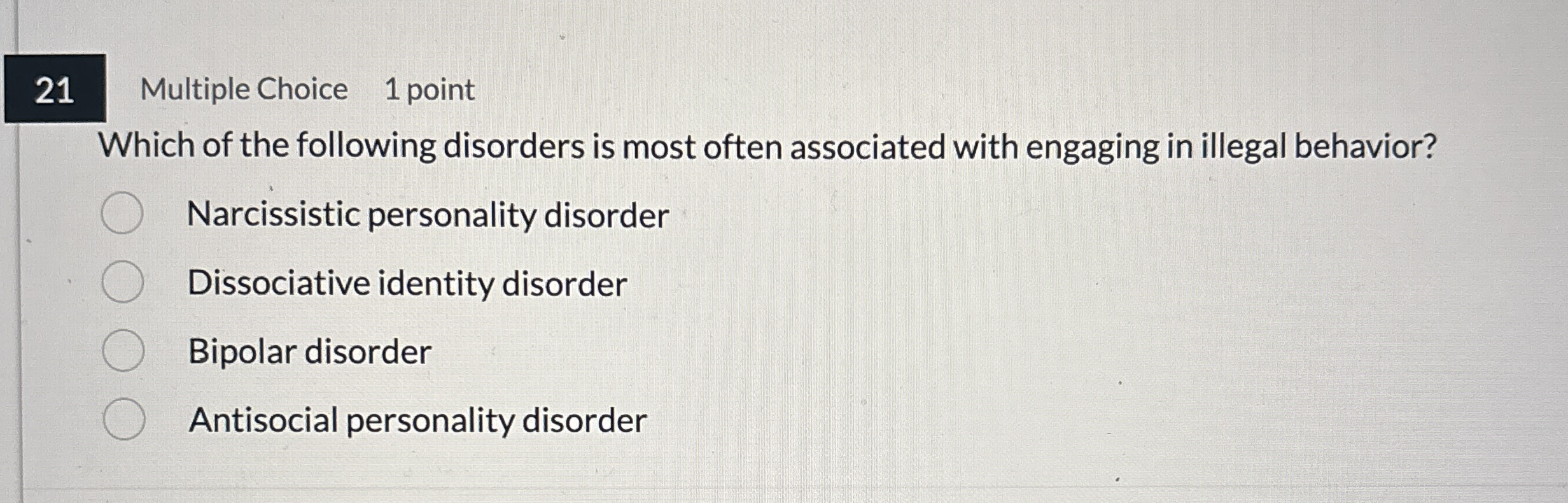 Solved 21 ﻿Multiple Choice 1 ﻿pointWhich of the following | Chegg.com