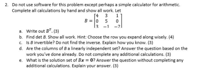 Solved Do Not Use Software For This Problem Except Perhaps A 2592