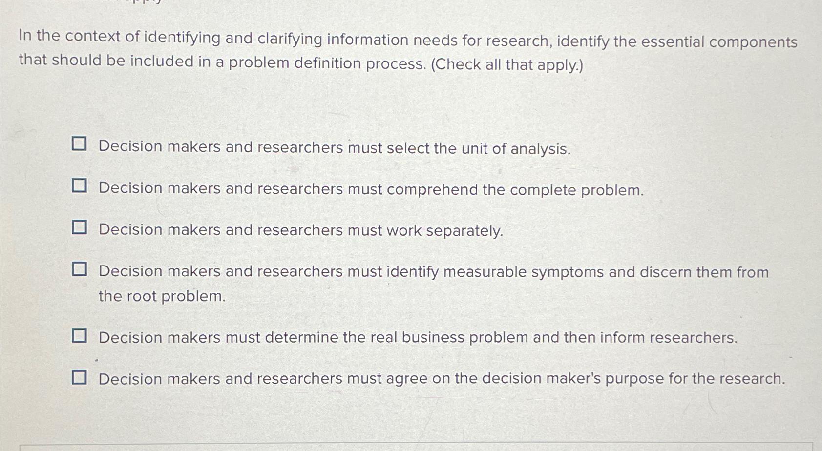 Solved In the context of identifying and clarifying | Chegg.com