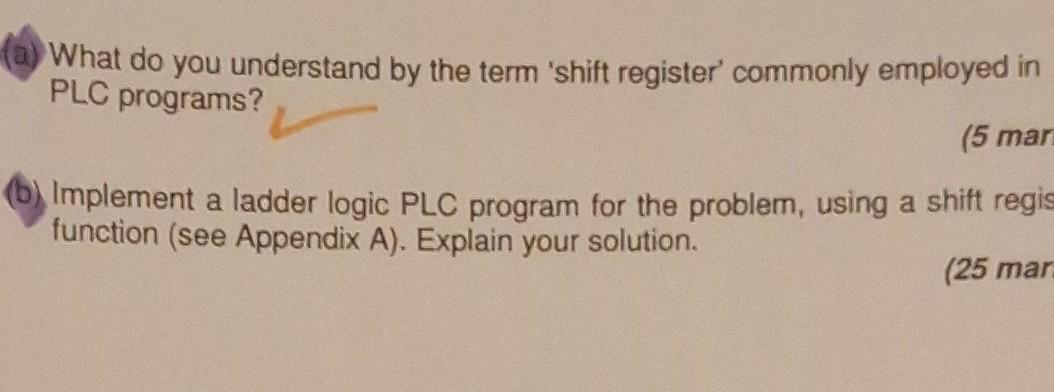 Solved (a) What do you understand by the term 'shift | Chegg.com