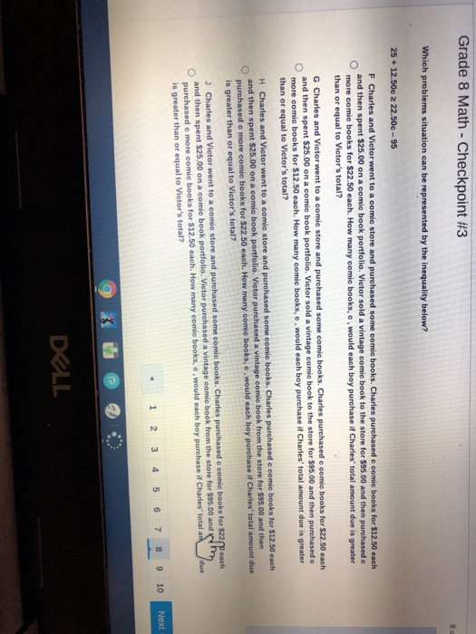 Solved Grade 8 Math - Checkpoint #3 80 Which problems | Chegg.com