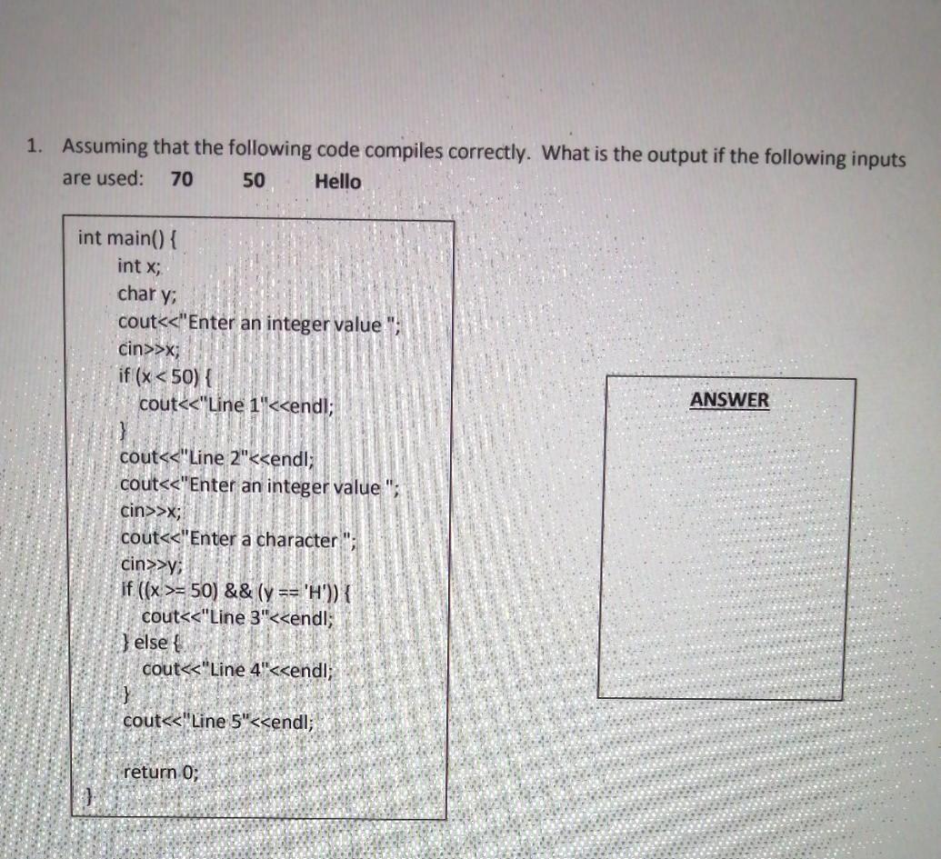 Solved 1 Assuming That The Following Code Compiles 1479