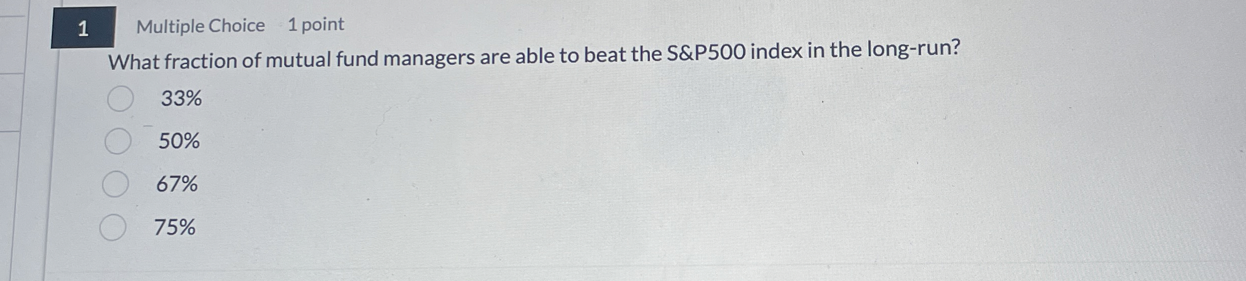 High Quality SOLUTION 1Multiple Choice1 ﻿pointWhat fraction of mutual fund | Chegg.com
