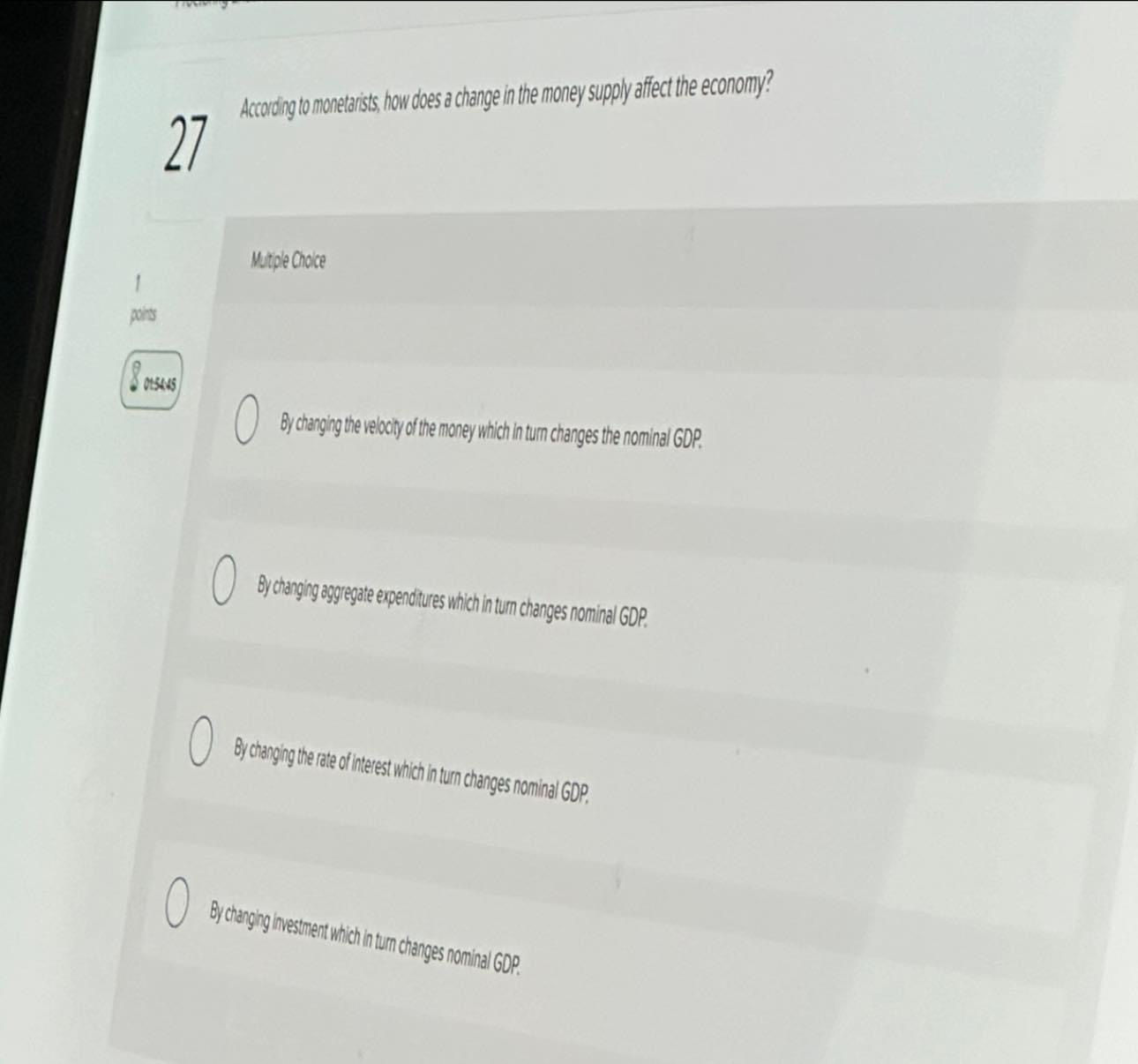 Solved 27 ﻿According to monetarists, how does a change in | Chegg.com