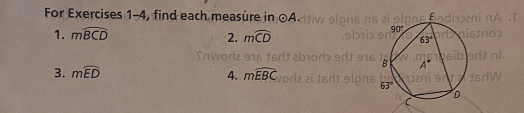 Solved For Exercises 1-4, ﻿find each measúre in o.A. ﻿Isiw | Chegg.com