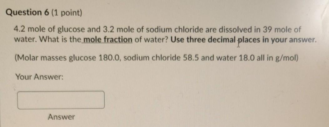Solved Question 4 (1 point) How many pound-mole (lb-mole) of | Chegg.com