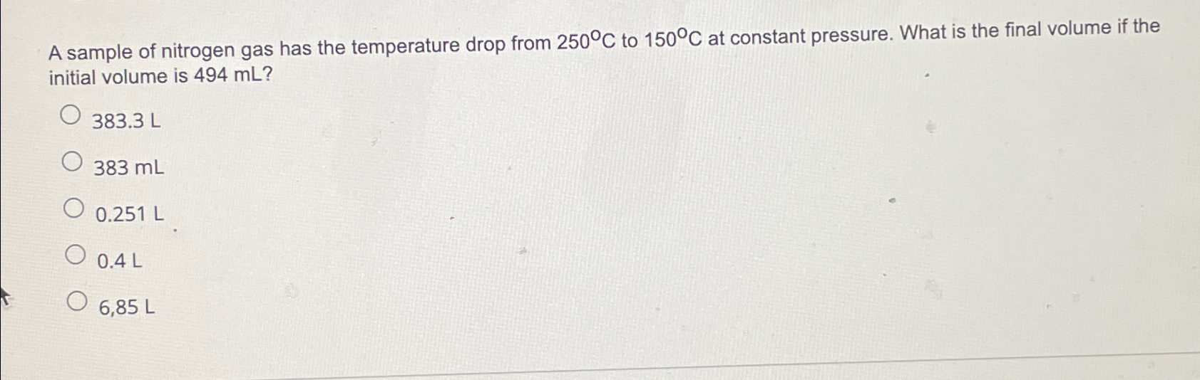 Solved A sample of nitrogen gas has the temperature drop | Chegg.com