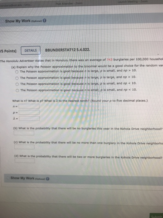 Solved Post Attendee - Zoom Launch Meeting - Zoom btroberts | Chegg.com