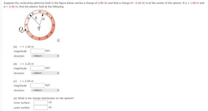 Solved Suppose the conducting spherical shell in the figure | Chegg.com