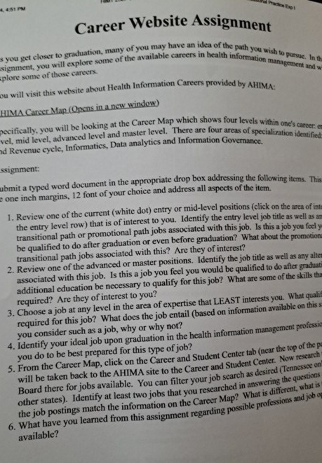 Solved 451pmCareer Website Assignments you get closer to | Chegg.com