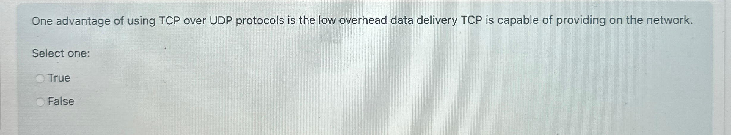 Solved One advantage of using TCP over UDP protocols is the | Chegg.com