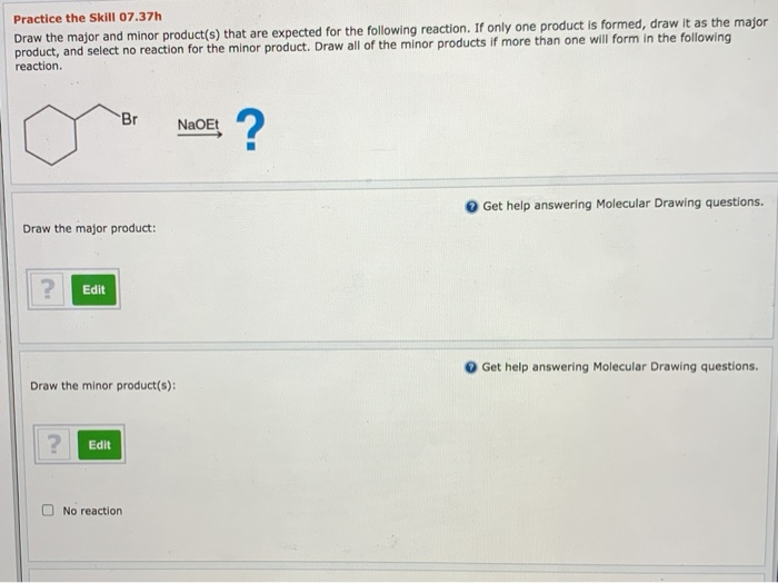 Solved Practice the Skill 07.37h Draw the major and minor | Chegg.com