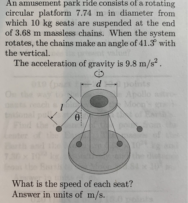 Solved An amusement park ride consists of a rotating | Chegg.com