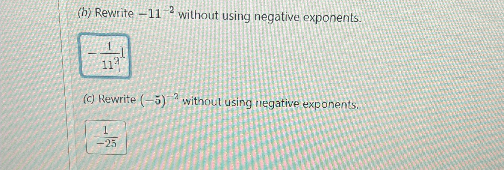 Solved (b) ﻿Rewrite -11-2 ﻿without using negative | Chegg.com