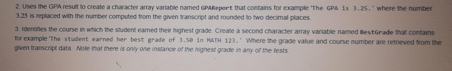 Solved The text file called Transcript.txt lists the | Chegg.com