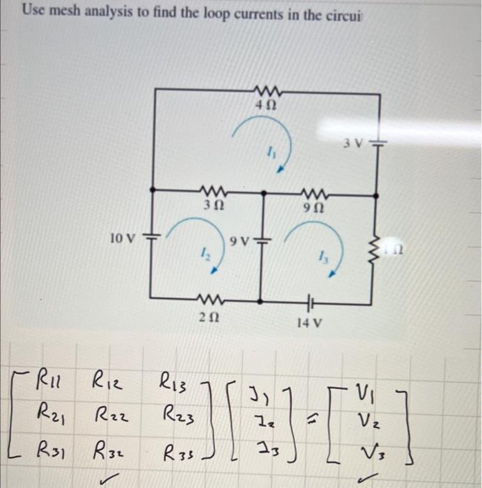 Solved Use mesh analysis to find the loop currents in the | Chegg.com