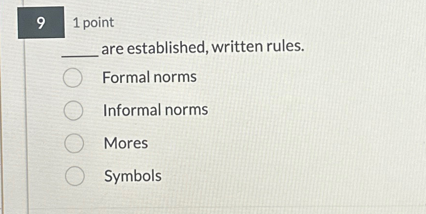 Solved 91 ﻿pointare established, written rules.Formal | Chegg.com