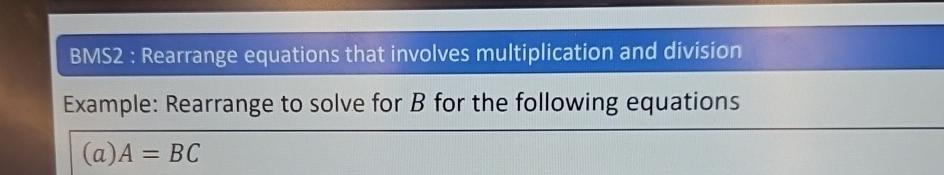 BMS2 ﻿: Rearrange equations that involves | Chegg.com