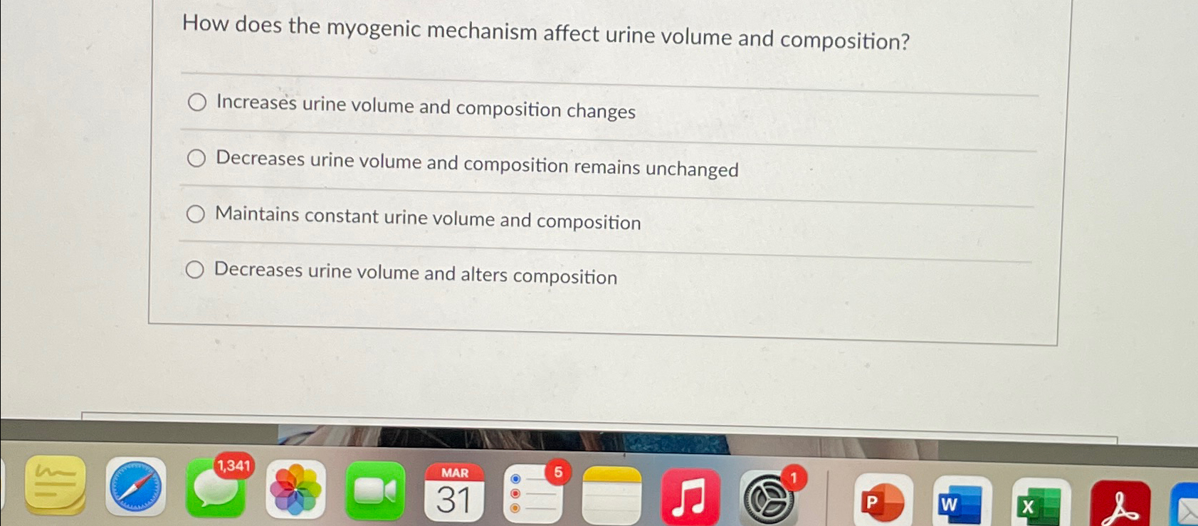 Solved How does the myogenic mechanism affect urine volume | Chegg.com