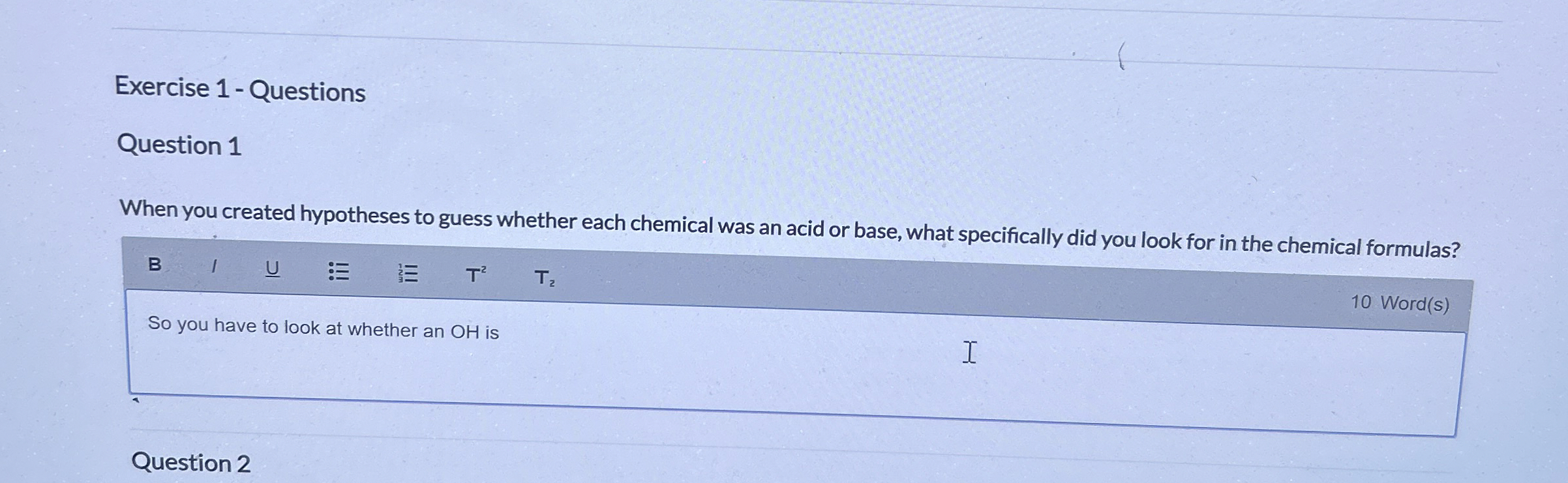 Solved Exercise 1- ﻿QuestionsQuestion 1When you created | Chegg.com