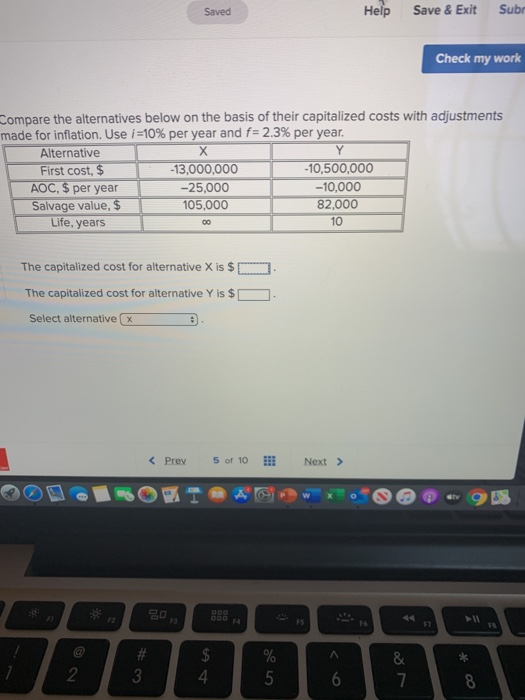 Solved Saved Help Save And Exit Subr Check My Work х Y Compare 3017