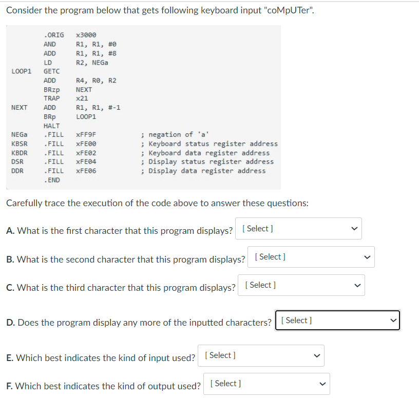 Consider the program below that gets following | Chegg.com