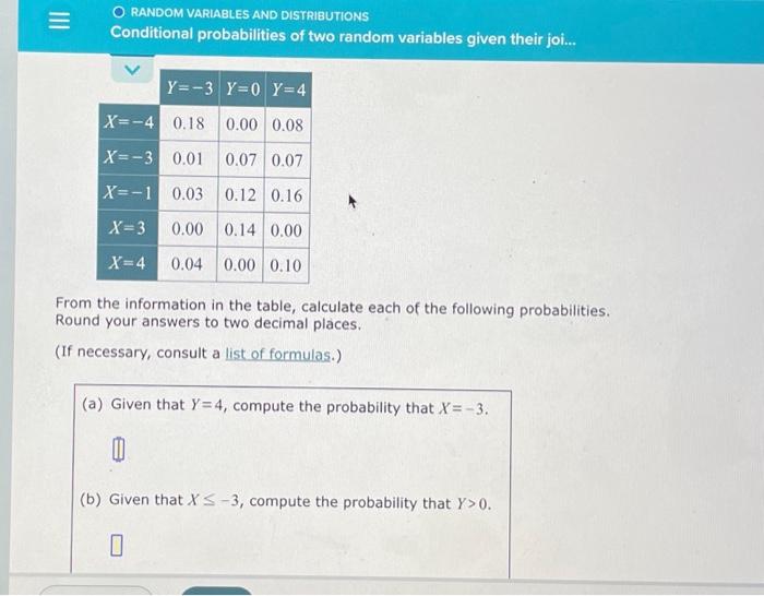 Solved RANDOM VARIABLES AND DISTRIBUTIONS Conditional | Chegg.com Solved RANDOM VARIABLES AND DISTRIBUTIONS Conditional | Chegg.com