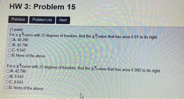 Solved HW 3: Problem 15 Previous Problem List Next (1 point) | Chegg.com