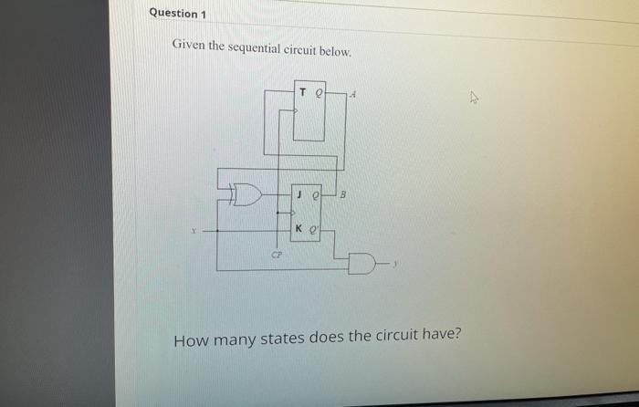 Solved Question 1 Given the sequential circuit below. TO B | Chegg.com