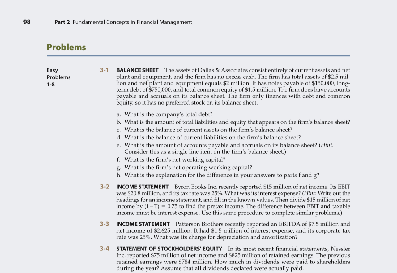 98Part 2 ﻿Fundamental Concepts in Financial | Chegg.com