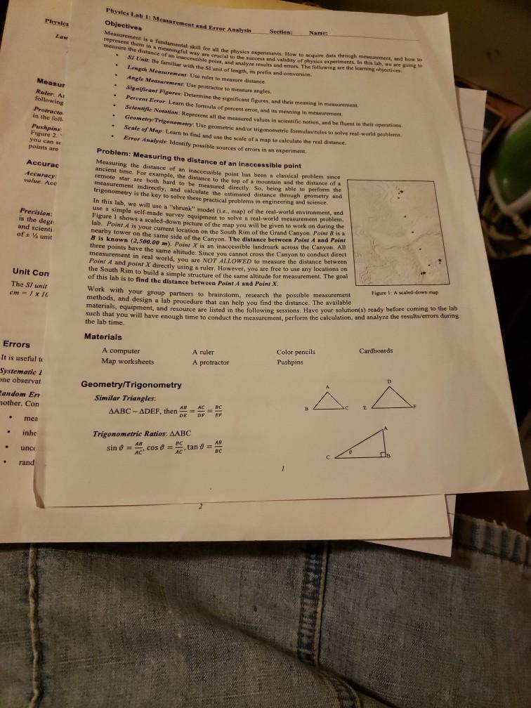 . Physics Lab 1: Measurement and Error Analysis | Chegg.com