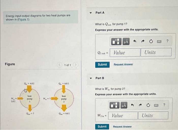 Solved Energy input-output diagrams for two heat pumps are | Chegg.com