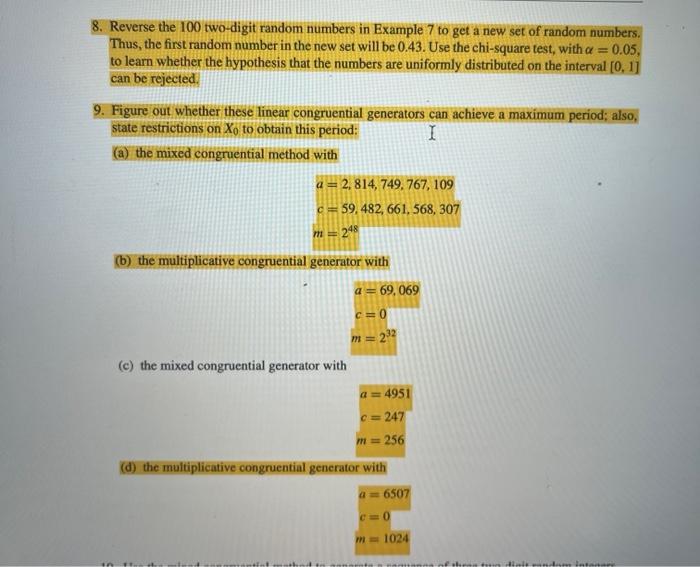 Solved 8. Reverse the 100 two-digit random numbers in | Chegg.com