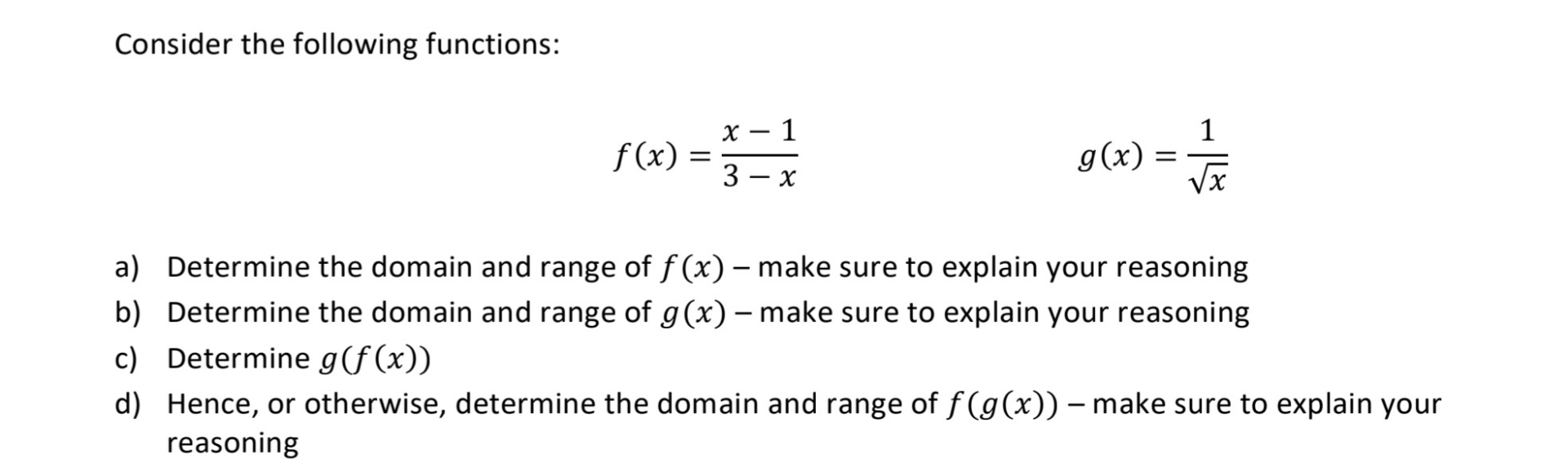 Solved Consider the following | Chegg.com