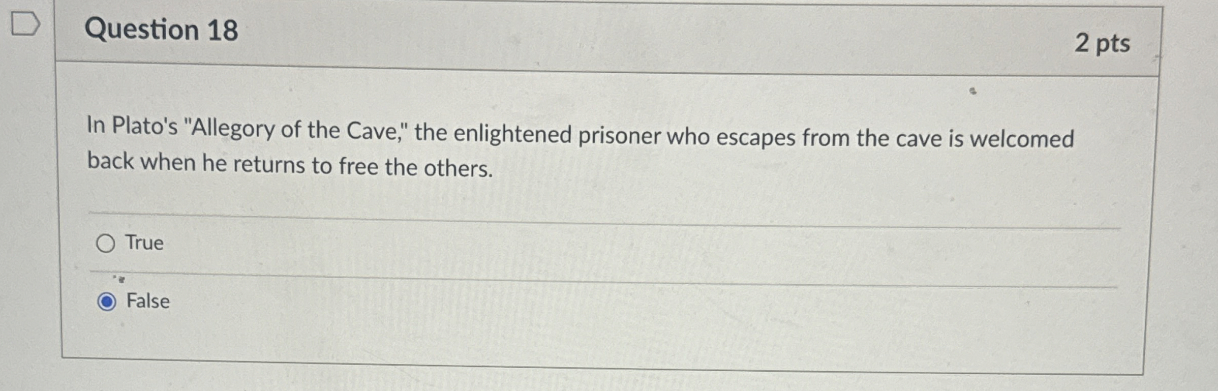 Solved Question 182 ﻿ptsIn Plato's "Allegory of the Cave," | Chegg.com
