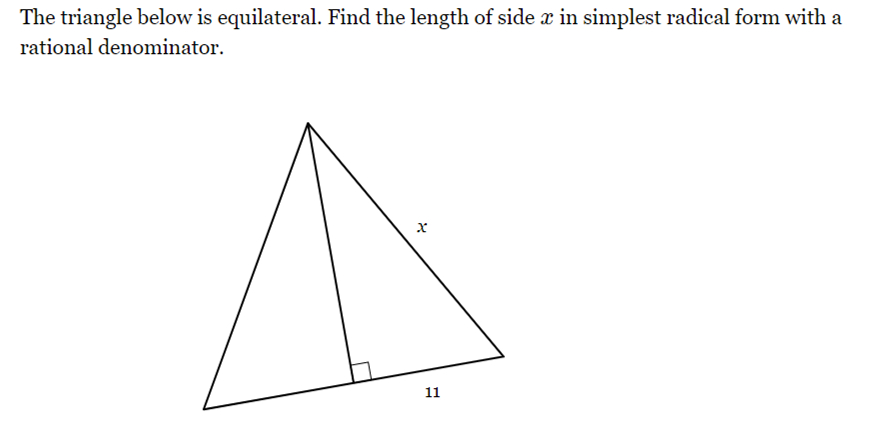 Solved The triangle below is equilateral. Find the length of | Chegg.com
