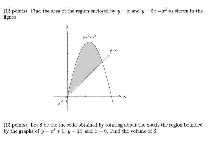 Solved (15 points). Find the area of the region enclosed by | Chegg.com Solved (15 points). Find the area of the region enclosed by | Chegg.com