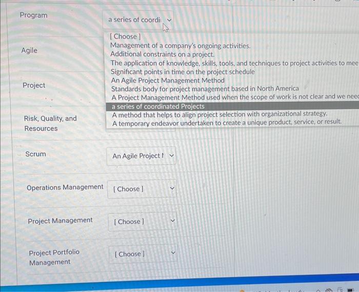 Solved Program [Choose] Management of a company's ongoing | Chegg.com