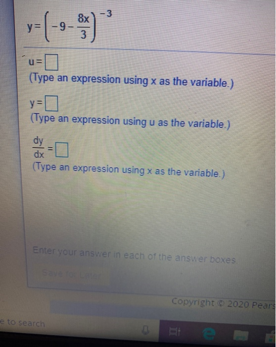 Solved (Type an expression using x as the variable.) y= | Chegg.com
