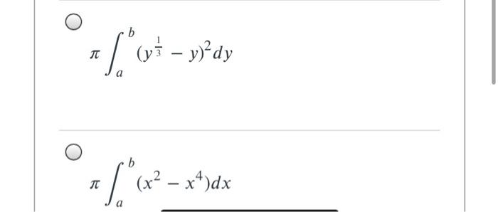 Solved Write the definite integral that computes the volume | Chegg.com