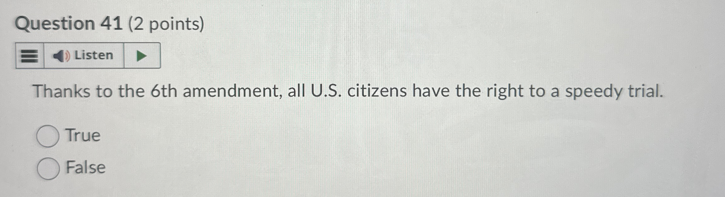 Solved Question 41 (2 ﻿points)ListenThanks to the 6th | Chegg.com