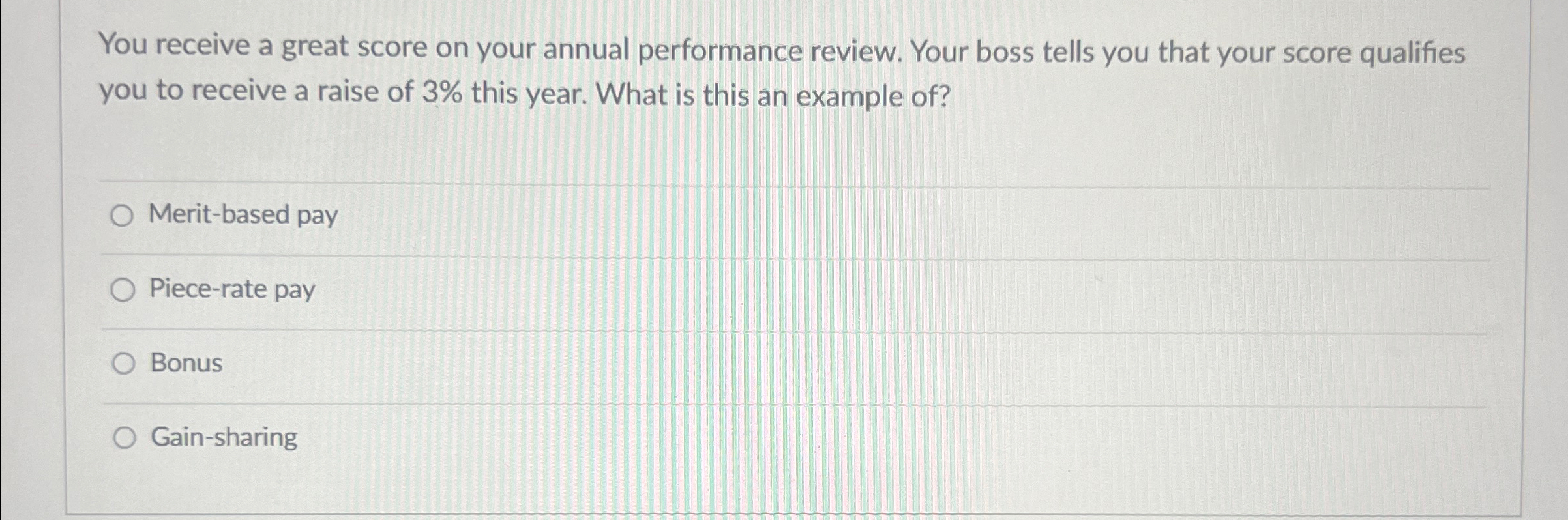 Solved You receive a great score on your annual performance | Chegg.com