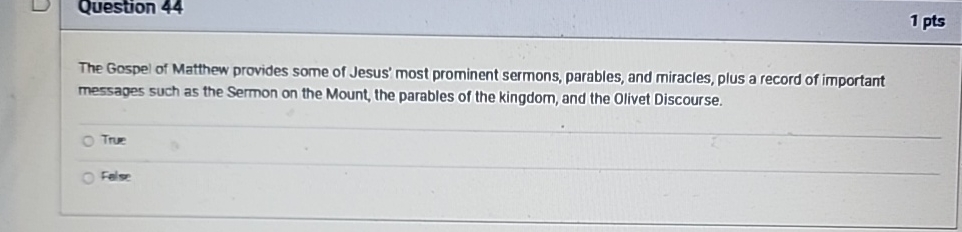 Solved Question 441 ﻿ptsThe Gospel of Matthew provides some | Chegg.com