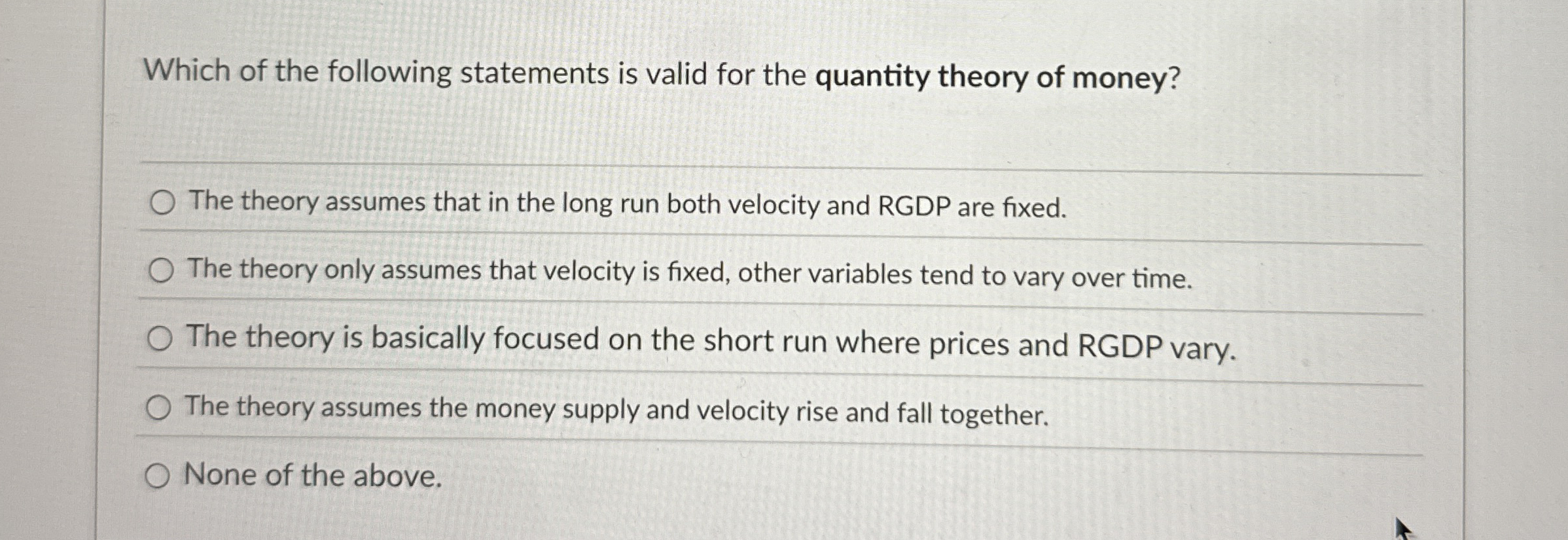Solved Which of the following statements is valid for the | Chegg.com