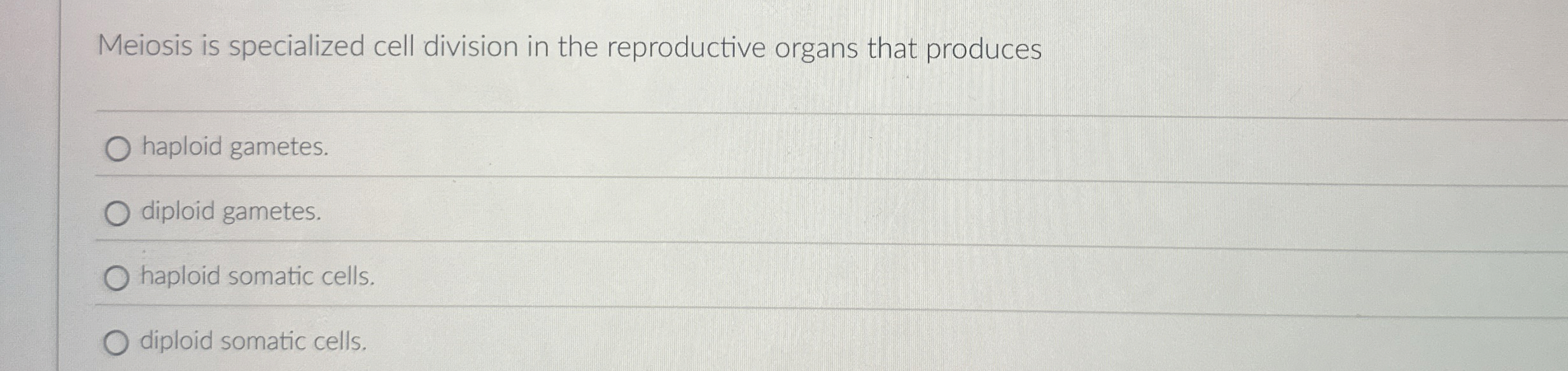 Solved Meiosis is specialized cell division in the | Chegg.com