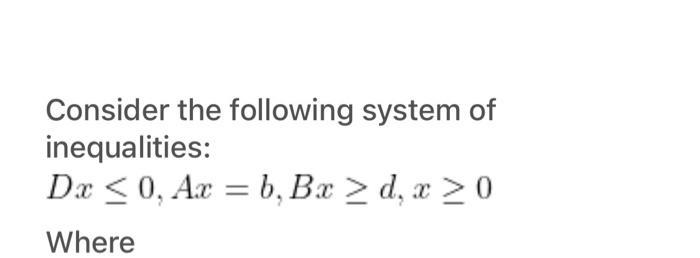 Solved Consider the following system of inequalities: | Chegg.com