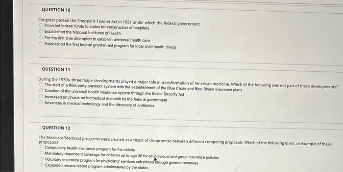 Congress passed the Sheppard-Towner Act in 1921 under | Chegg.com