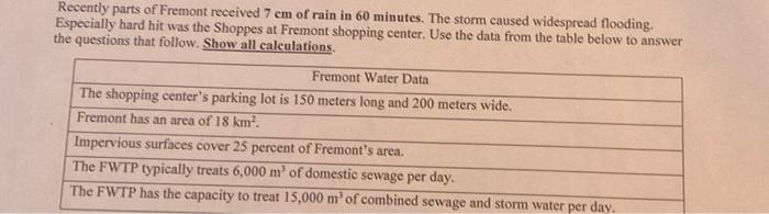 Solved (b) Calculate the volume of storm-water runoff (in m3 | Chegg.com