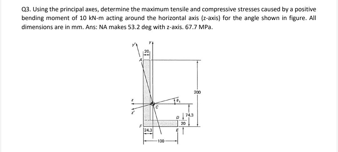 Solved Q3. Using the principal axes, determine the maximum | Chegg.com