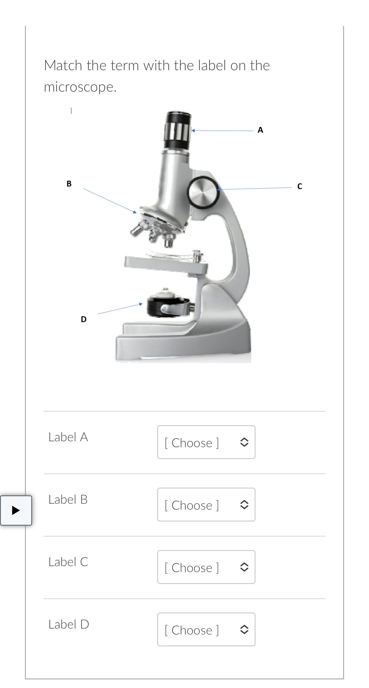 Solved Match the term with the label on the microscope.Label | Chegg.com